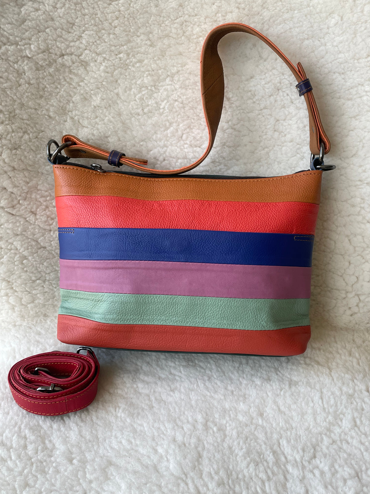 Recycled, Multi-Coloured Leather Handbags – Dot Com Bags